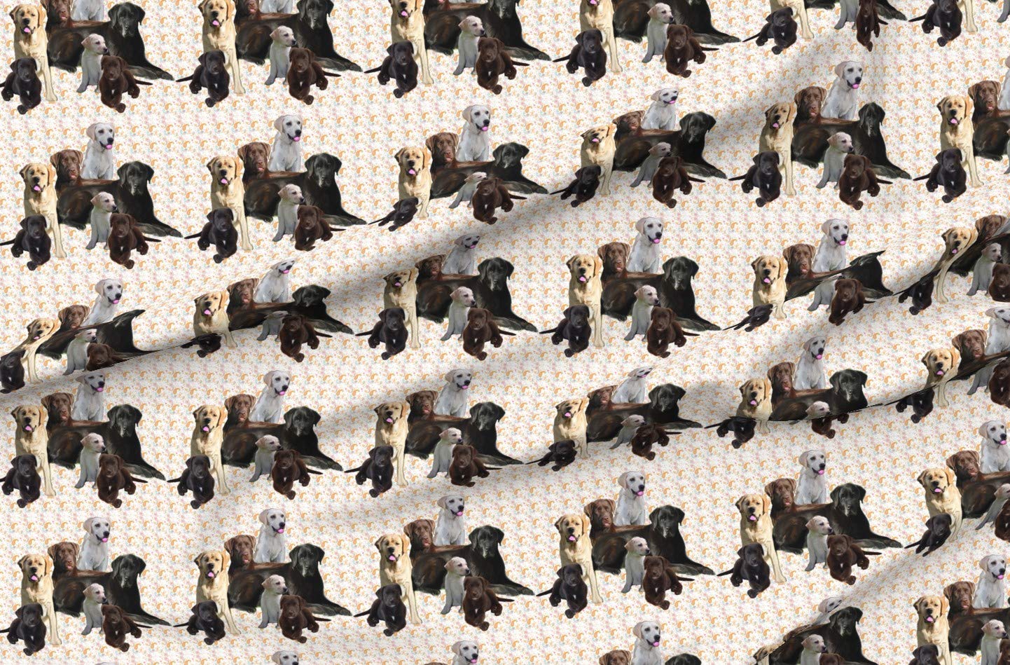 Spoonflower Fabric - Labrador Retriever Retrievers Lab Dogs Animals Paisley Pastel Printed on Petal Signature Cotton Fabric Fat Quarter - Sewing Quilting Apparel Crafts Decor