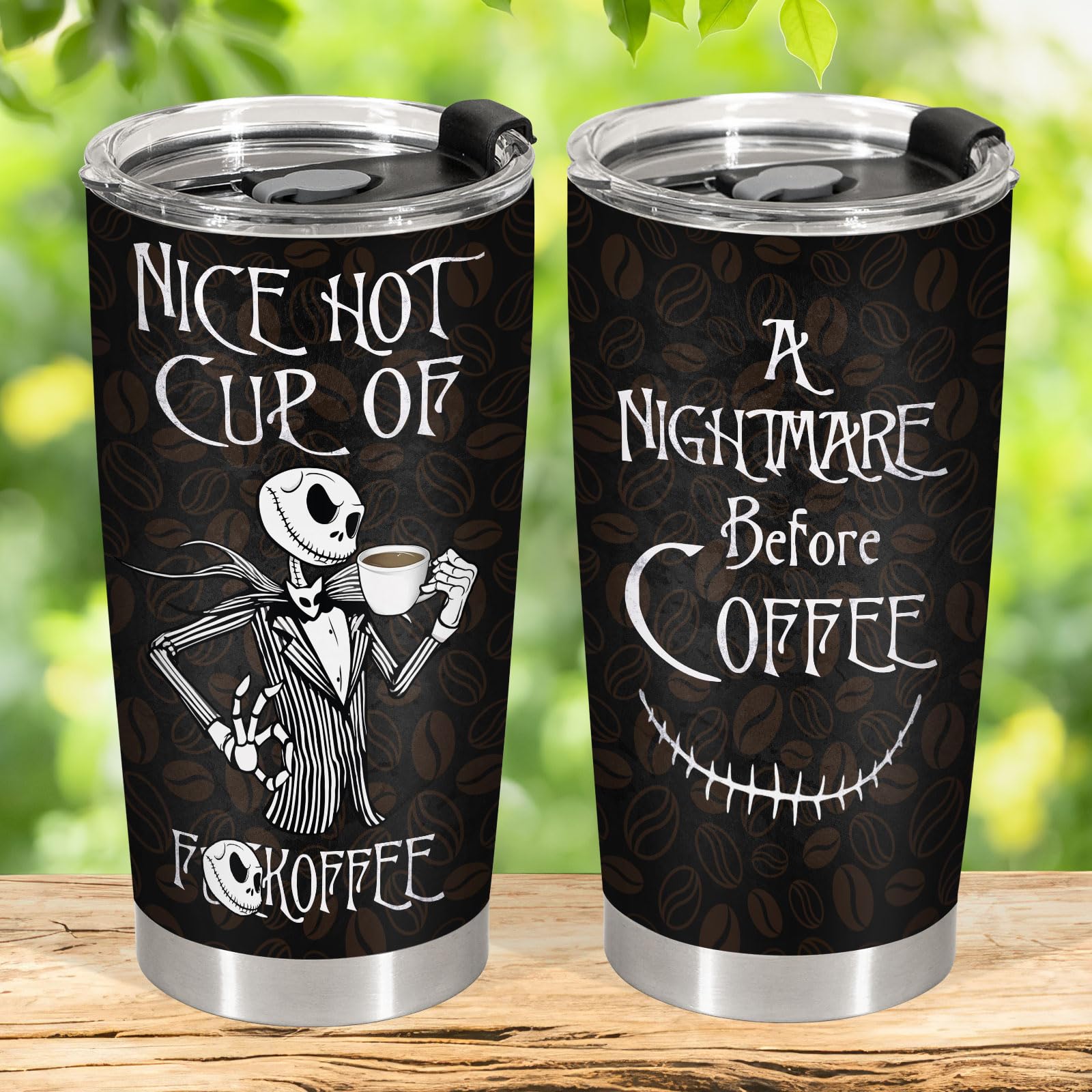 fat mummy Christmas Gifts for Cartoon Lovers, Nightmare Before Coffee Tumbler Stainless Steel with Lid, Skeleton Mug, Christmas Movie Cup, Birthday Gifts for Movie Lovers