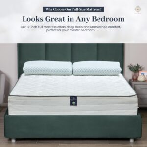 Aylas Furniture Full Size Mattress - 12 Inch Cool Memory Foam & Spring Hybrid Mattress with Breathable Cover - Tight Top - Rolled in a Box by Oliver & Smith