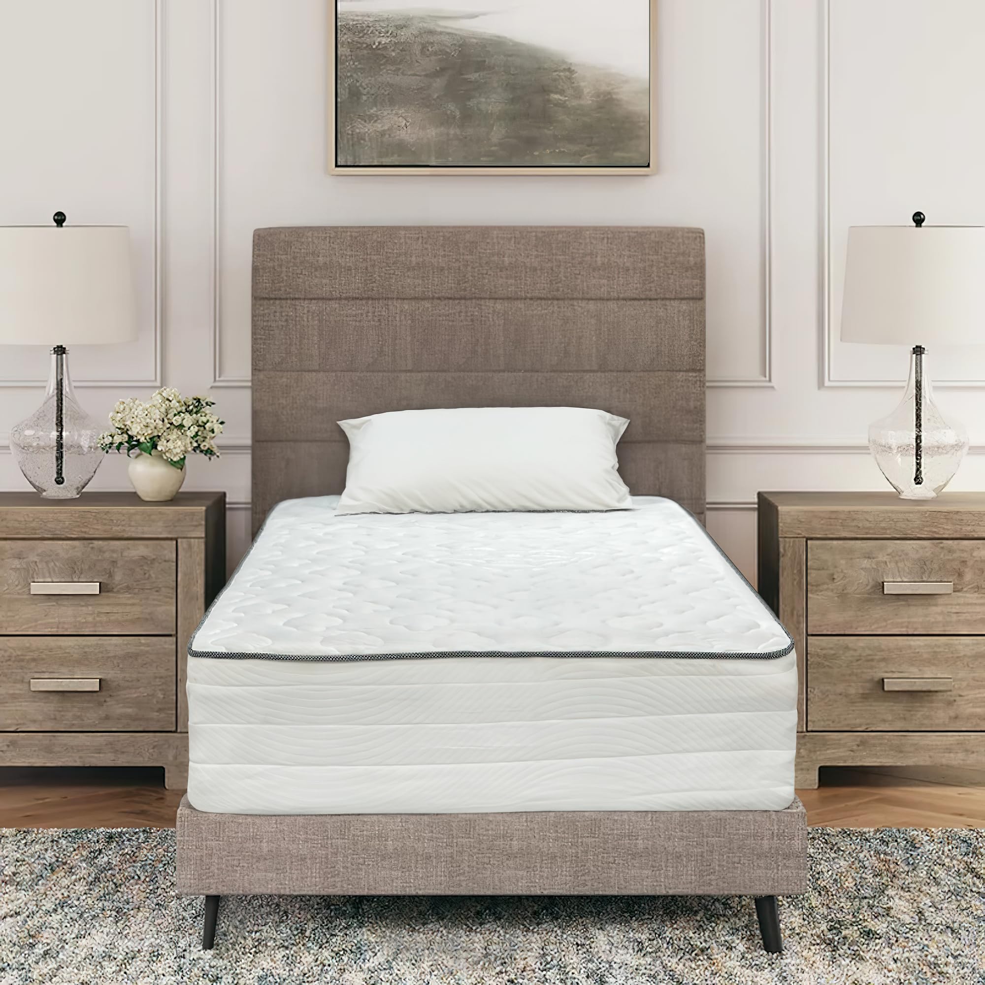 Aylas Furniture Twin Size Mattress - 12 Inch Cool Memory Foam & Spring Hybrid Mattress with Breathable Cover - Tight Top - Rolled in a Box by Oliver & Smith