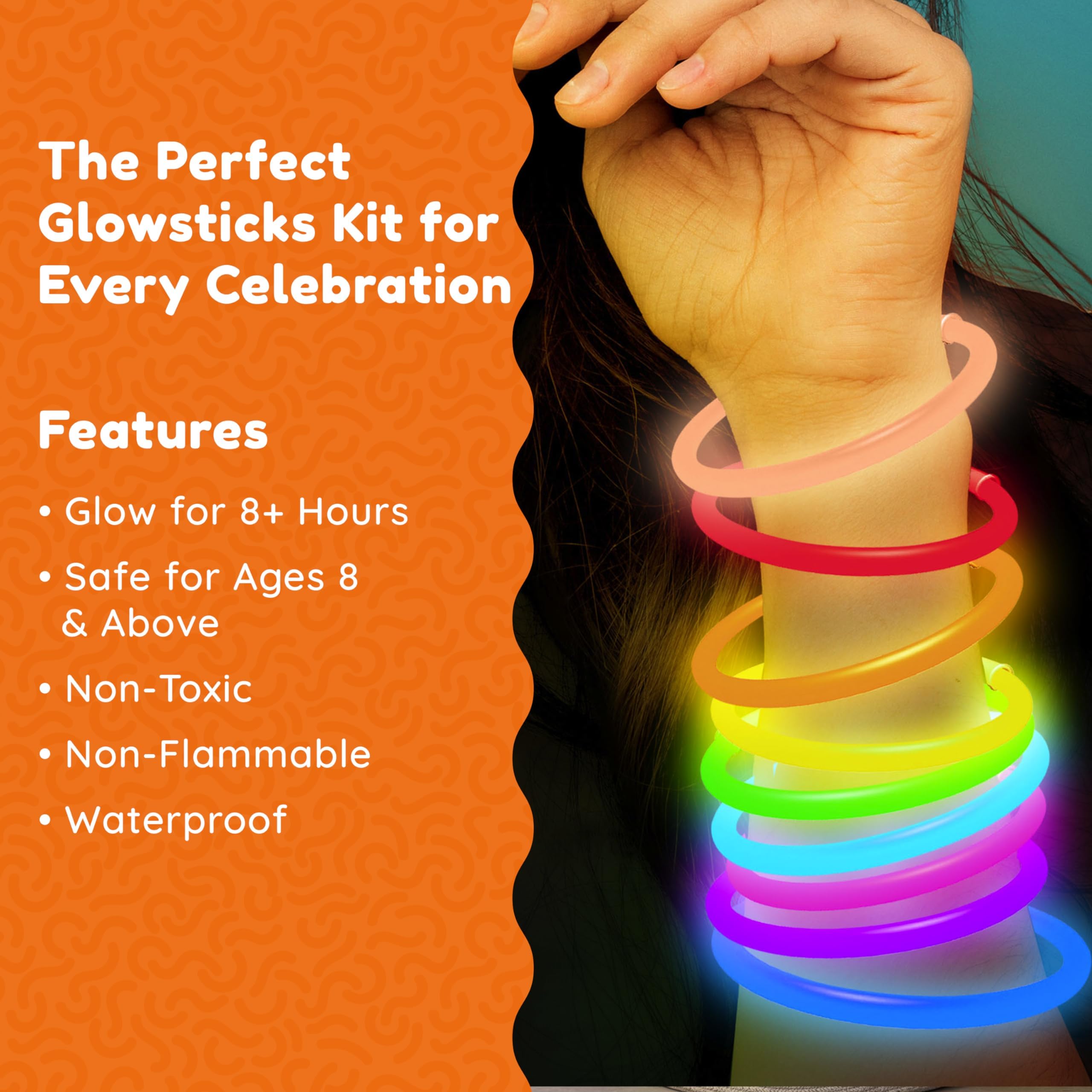 Glow Fever 209pcs Glow Sticks Bulk Party Pack includes 100 8" Glow Sticks and 109 Accessories, with bonus connectors for glow sphere and eye glasses, for Party Festivals Rave Halloween