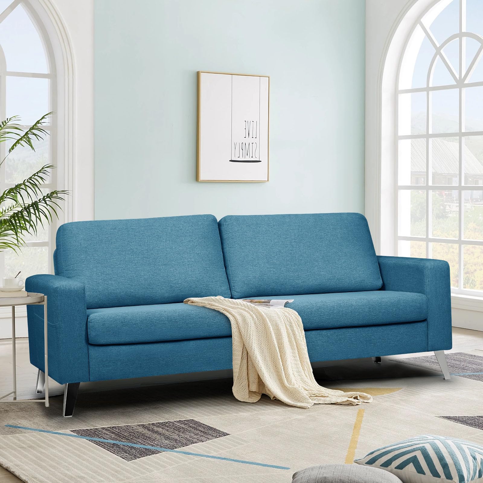 Esright Blue Sofa Couch, 2 Seats Sofa for Living Room 79" Wide, Oversied Loveast for Bedroom and More