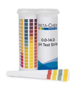 insta-chek by micro essential lab 0-14 - wide range multi-pad ph test strips -100 count sticks in vial