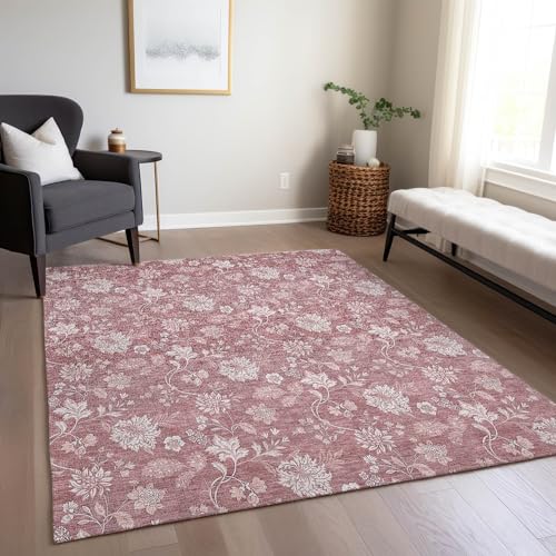 Addison Rugs Chantille ACN681 Blush 5' x 7'6" Indoor Outdoor Area Rug, Easy Clean, Machine Washable, Non Shedding, Bedroom, Entry, Living Room, Dining Room, Kitchen, Patio Rug