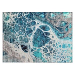 addison rugs chantille acn682 teal 1'8" x 2'6" indoor outdoor area rug, easy clean, machine washable, non shedding, bedroom, entry, living room, dining room, kitchen, patio rug