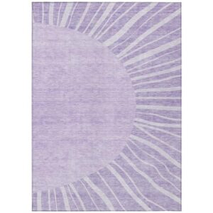 addison rugs chantille acn668 lavender 5' x 7'6" indoor outdoor area rug, easy clean, machine washable, non shedding, bedroom, entry, living room, dining room, kitchen, patio rug