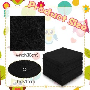 60PCS Felt Sheets Fabric, 4" X 4" Soft Felt Fabric for Crafts Halloween Christmas Fabric Fall Felt Squares for DIY and Sewing Projects (Black)