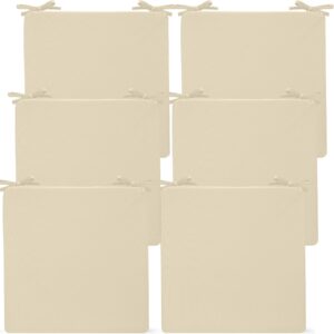 preboun 6 pack outdoor chair cushions, 19" x 19" x 3" patio chair cushion waterproof outdoor seat cushions with ties replacement chair pad for patio furniture garden sofa couch chair pads (beige)