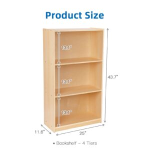 OOOK 3 Tier Montessori Toy Shelf and Bookcase, Display Cabinet, Toy Organizers and Storage with Anti Tipping Settings, Wooden Book Shelf for Kids Rooms, Classroom, Playroom, Nursery, School