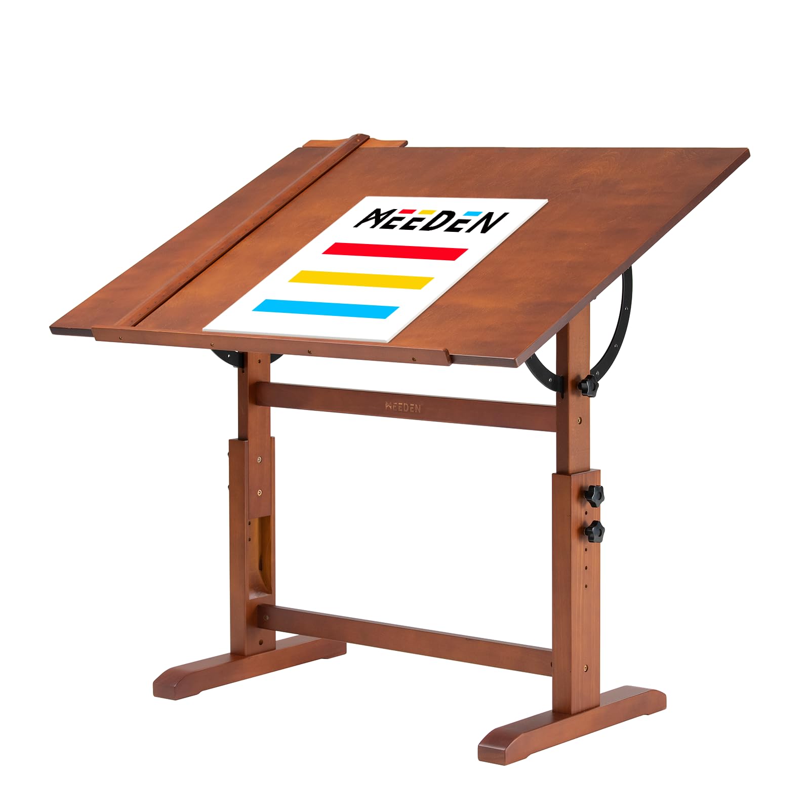 MEEDEN Extra-Large Wood Drafting Table: 42" x 30" Artist Drawing Desk - Height Adjustable Art Craft Table - Tilting Table for Adults Painting Reading Writing Sketching