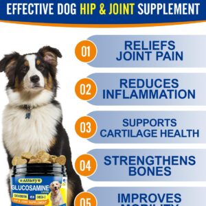 Joint Supplement For Dogs, Hip & Joint Health, Pain Relief, Mobility & Flexibility Support, Glucosamine, Chondroitin, MSM & Omega-3, Turmeric, Advanced Pet Vitamin (Chicken Flavor / 120 Chews)