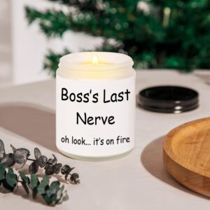 boss gifts, suveus best boss gifts for women, men, handmade natural soy scented candle, funny gifts for boss, boss day gifts (7oz)