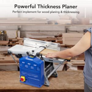 Power Benchtop Planer, Towallmark Powerful Benchtop Planer 1250W Worktable Thickness Planer with Low Dust Work for both Hard & Soft Wood Planing & Thicknessing