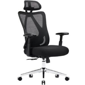 office chair, desk chair computer chair ergonomic office chair with 2d armrest adjustable lumbar support & headrest, high back home office desk chair 135°tilt function big and tall office chair