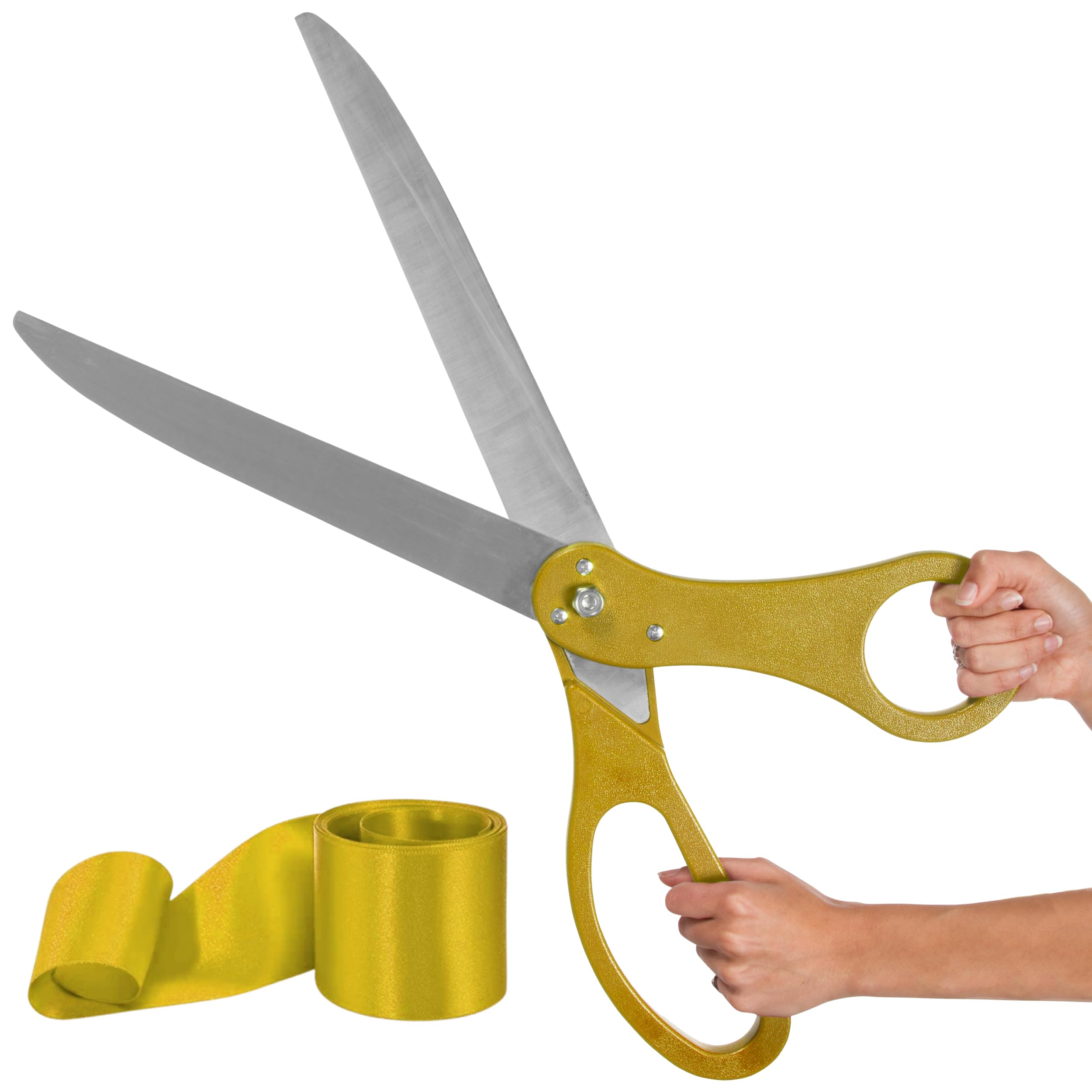 Ribbon Cutting Ceremony Kit Gold – 25 Inch Giant Scissors for Ribbon Cutting Ceremony and Gold Ribbon for Grand Opening Ribbon and Scissors for Special Events Inaugurations and Ceremonies