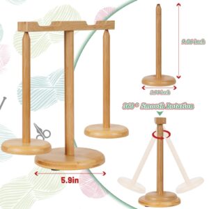 Frjjthchy Yarn Holder for Crocheting Yarn Ball Holder Wooden Yarn Spinner with Double Yarn Spool, Easy to Install, Smooth Rotation