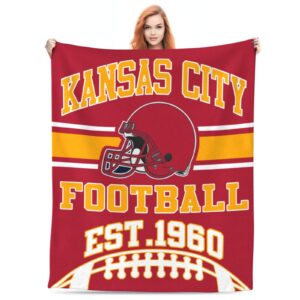 touvcrd kansas fans blanket gifts 50x60 inches city soft lightweight flannel throw blanket for men women youth kids classic football team color blankets for sofa bed bedroom living room