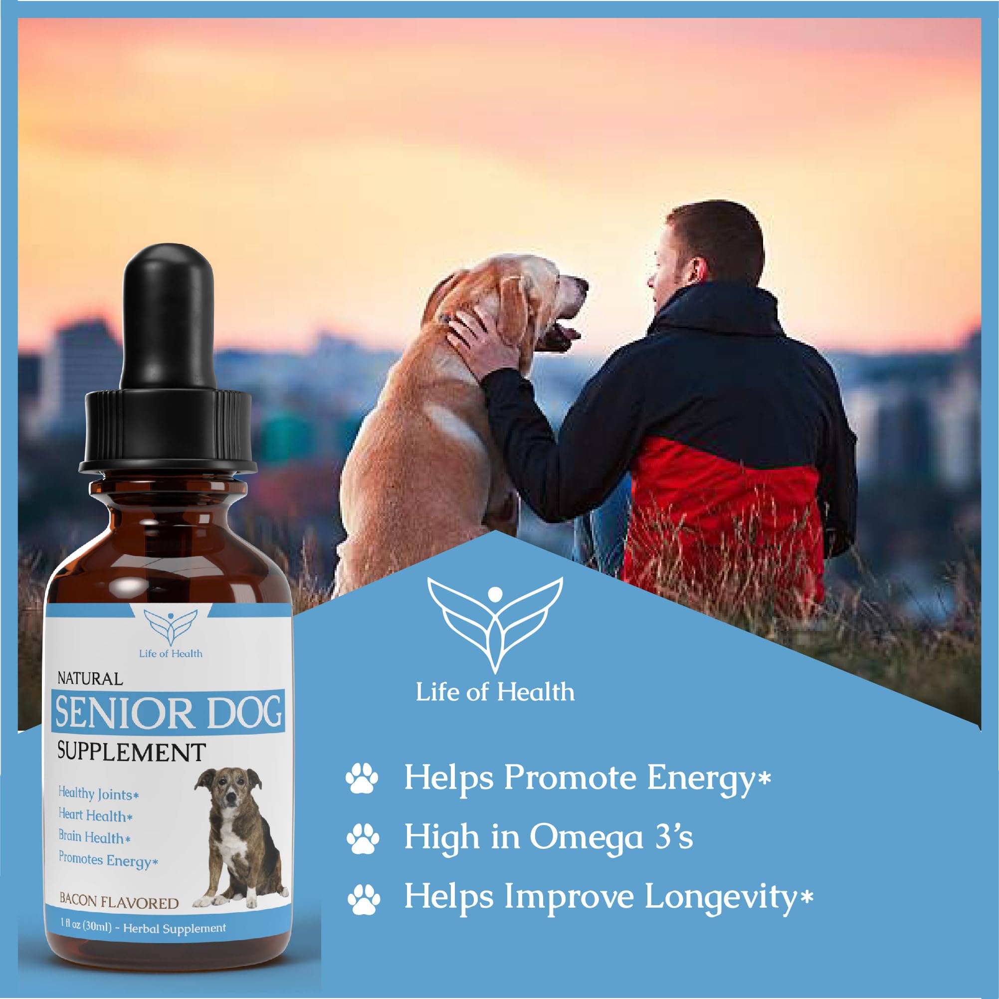 Senior Dog Supplements | Senior Dog Vitamins | Hip and Joint for Dogs | Hip and Joint Supplement Dogs | Senior Dog Joint Supplement | Hip and Joint Supplement Dogs Large Breed | 1 fl oz