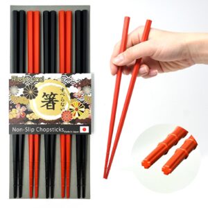 best chopsticks for noodles ramen udon soba tofu sushi all japanese foods (5pairs set) made in japan non-slip fiberglass chopsticks dishwasher safe washable reusable / family hotel restaurant