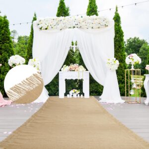 vitalcozy 1 piece 40 inch x 50 feet wedding aisle runners jute rustic burlap aisle runner with fringed edge ceremony runway carpet roll for indoor outdoor floor outside wedding party bridal shower