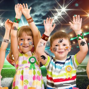 48PCS Football Party Favors 24PCS Tattoos 24PCS Slap Bracelets Wristbands Kids Themed Birthdays Party Supplies Decorations Decor American Rugby Fans Cheerleaders Boy Gifts School Classroom Prize