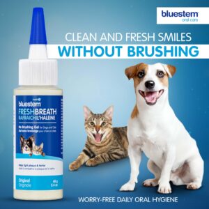 bluestemTM No Brush Dog Dental Gel - Dog Oral Gel to Freshen Breath, and Fights Plaque and Tartar - Brushless Toothpaste for Dogs