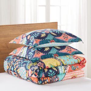 Levtex Home - Jules Duvet Cover Set - King Duvet Cover (106 x 94in.) + Two King Pillow Cases (36 x 20in.)- Bohemian - Teal, Orange, Yellow, Green, Blue, Red, Navy - Cotton