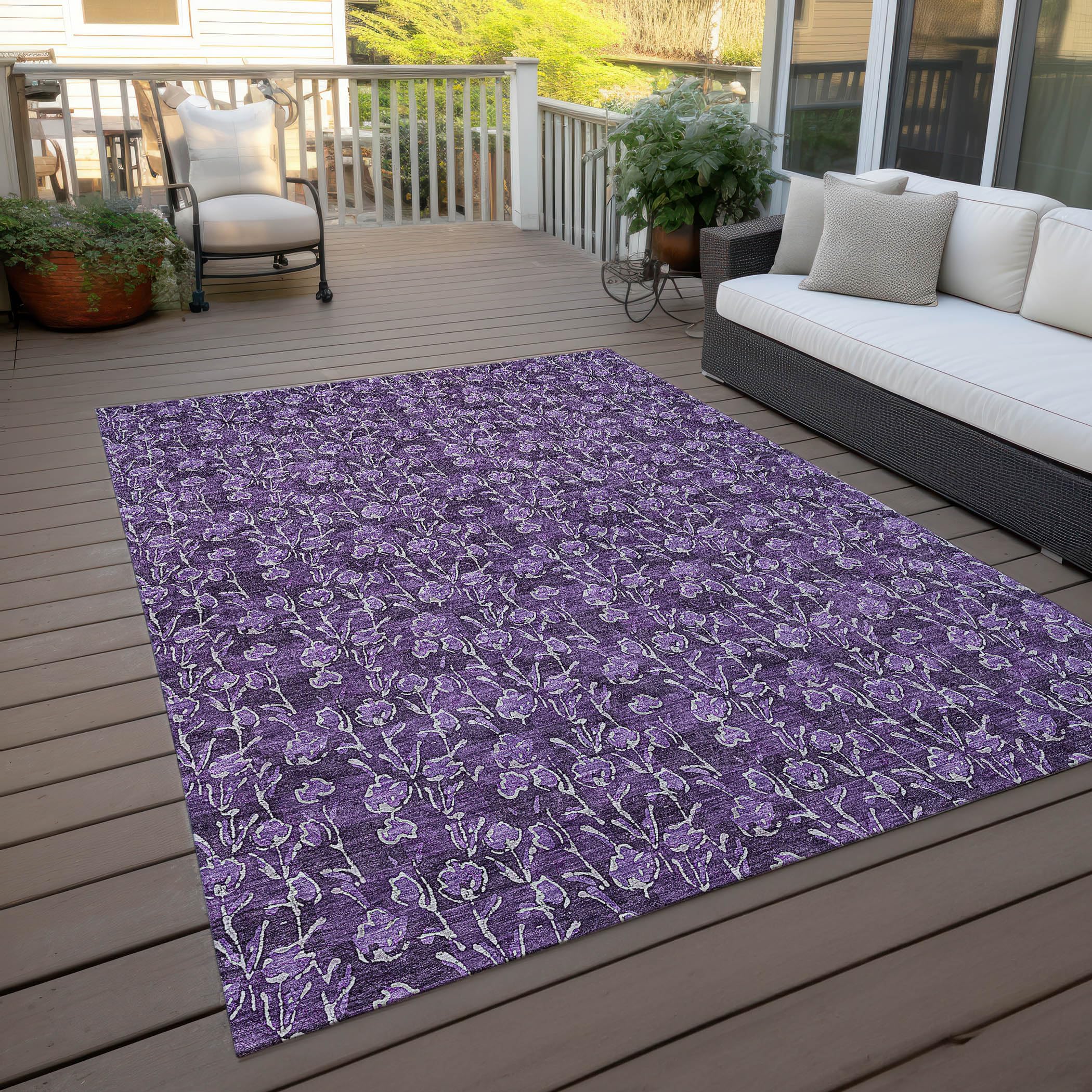 Addison Rugs Chantille ACN692 Purple 3' x 5' Indoor Outdoor Area Rug, Easy Clean, Machine Washable, Non Shedding, Bedroom, Entry, Living Room, Dining Room, Kitchen, Patio Rug