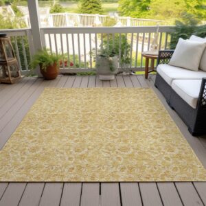 Addison Rugs Chantille ACN661 Gold 8' x 10' Indoor Outdoor Area Rug, Easy Clean, Machine Washable, Non Shedding, Bedroom, Entry, Living Room, Dining Room, Kitchen, Patio Rug