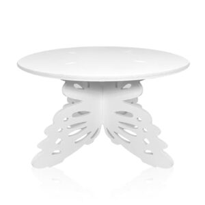 aocean 12" butterfly cake stand butterfly pvc cake decorations with engraved butterflies cake stands for dessert table wedding birthday party (1 pcs)