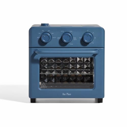 Our Place Wonder Oven | 6-in-1 Air Fryer & Toaster Oven with Steam Infusion | Compact, Countertop Friendly, Fast Preheat, Multifunctional | Air Fry, Toast, Roast, Bake, Reheat & Broil | Blue Salt