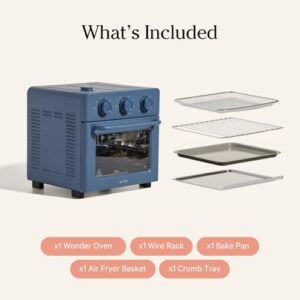 Our Place Wonder Oven | 6-in-1 Air Fryer & Toaster Oven with Steam Infusion | Compact, Countertop Friendly, Fast Preheat, Multifunctional | Air Fry, Toast, Roast, Bake, Reheat & Broil | Blue Salt