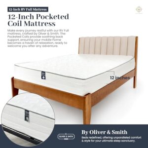 Short Full Mattress - 12 Inch Cool Memory Foam & Spring Hybrid Mattress with Breathable Cover - Comfort Tight Top - Rolled in a Box - Oliver & Smith