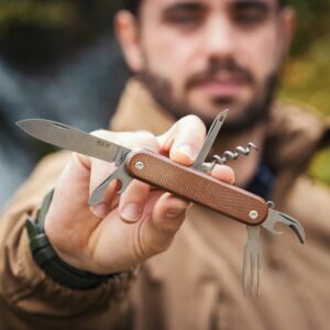 MKM Maniago Knife Makers MALGA 6 V2 with MagnaCut Steel, Pocket Knife and Multi Tool, 6 Tools in 1, CPM-MagnaCut Primary Blade, Slip Joint, Made in Italy (Natural Micarta)