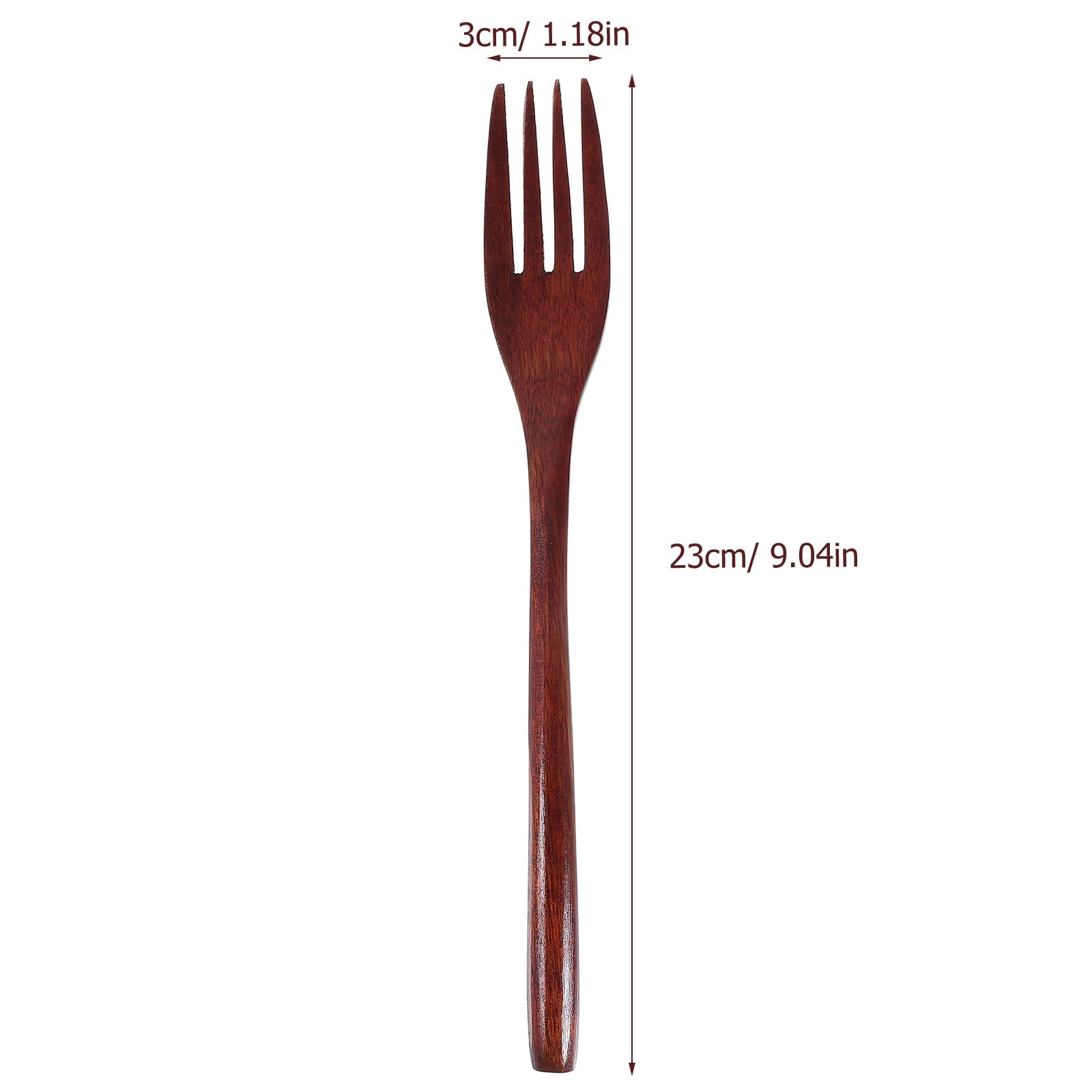 EXCEART 2 Pcs Wooden Forks Japanese Wood Dinner Forks Fruit Salad Forks Handmade Kitchen Utensil for Cooking Stirring Eating