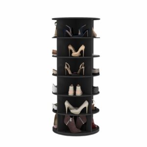 gyfimoie rotating shoe rack, 6-tier spinning shoe rack tower, free standing 360°revolving shoe storage organizer lazy susan shoe rack for entryway living room hallway