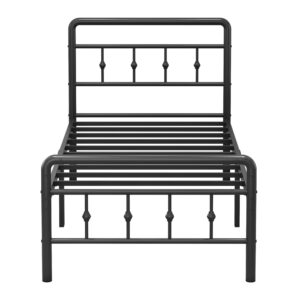 EMODA 16 Inch Twin XL Bed Frames with Headboard and Footboard, Heavy Duty XL Twin Metal Slats Support Mattress Foundation, No Box Spring Needed, Easy Assembly