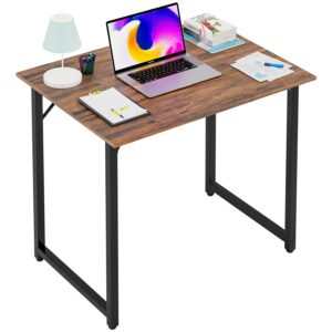 paylesshere 32/39/47 inch computer desk study writing table, adjustable feet, modern furniture for home office (1, brown, 32 inch)