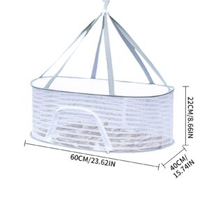 JUOPZKENN Drying Rack,Folding Mesh Clothes Hanging Dryer,Zipper Opening Hanging Drying Fish Net for Shrimp Fish Fruit Vegetables Herbs(Single Layer)