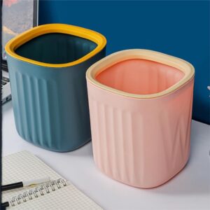 ALLC Kitchen Trash Can Desktop Trash Can Household with Pressure Ring Small Trash Can Storage Bin Wastebasket Garbage Can for Bedroom Office Living Room