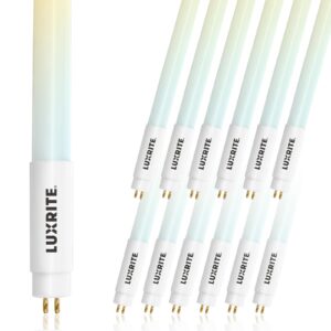 luxrite 12-pack 4ft t5 led tube lights, type b, 24w=54w, 4 colors 3500k | 4000k | 5000k | 6500k, 45.79", single and double end powered, ballast bypass, 3200lm, f54t5 fluorescent replacement, ul, dlc