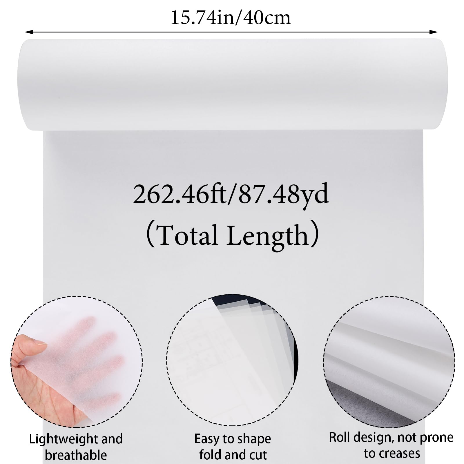 White Tissue Paper 15.74in x 87.48yd Acid Free Archival Tissue Paper Unbuffered Acid Free Tissue Paper No Lignin Acid Free Tissue Paper for Storage, Christmas Gift Wrapping, Preserving Clothing