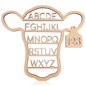 nichake western nursery wall decor neutral cow alphabet wall art,3d cut abc letters signs,boho wall decor for nursery, bedroom, playroom,and kids room