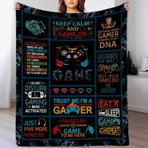 gaming blanket game flannel throw blanket 60"x50" for fall blanket adult and kids decorative blankets funny super soft cozy blanket