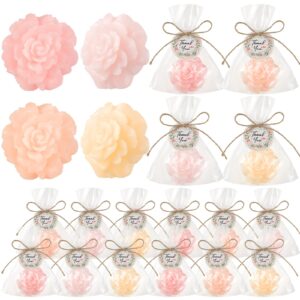 demissle 20 pcs christmas soaps baby shower soaps handmade flower soap with white greeting card mini soaps gift set for christmas stocking stuffers decorations baby shower party favors(light pink)