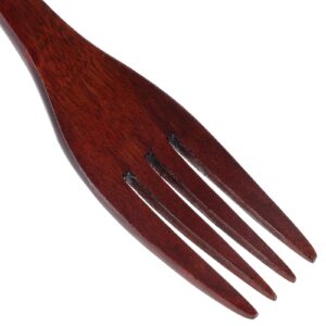 EXCEART 2 Pcs Wooden Forks Japanese Wood Dinner Forks Fruit Salad Forks Handmade Kitchen Utensil for Cooking Stirring Eating