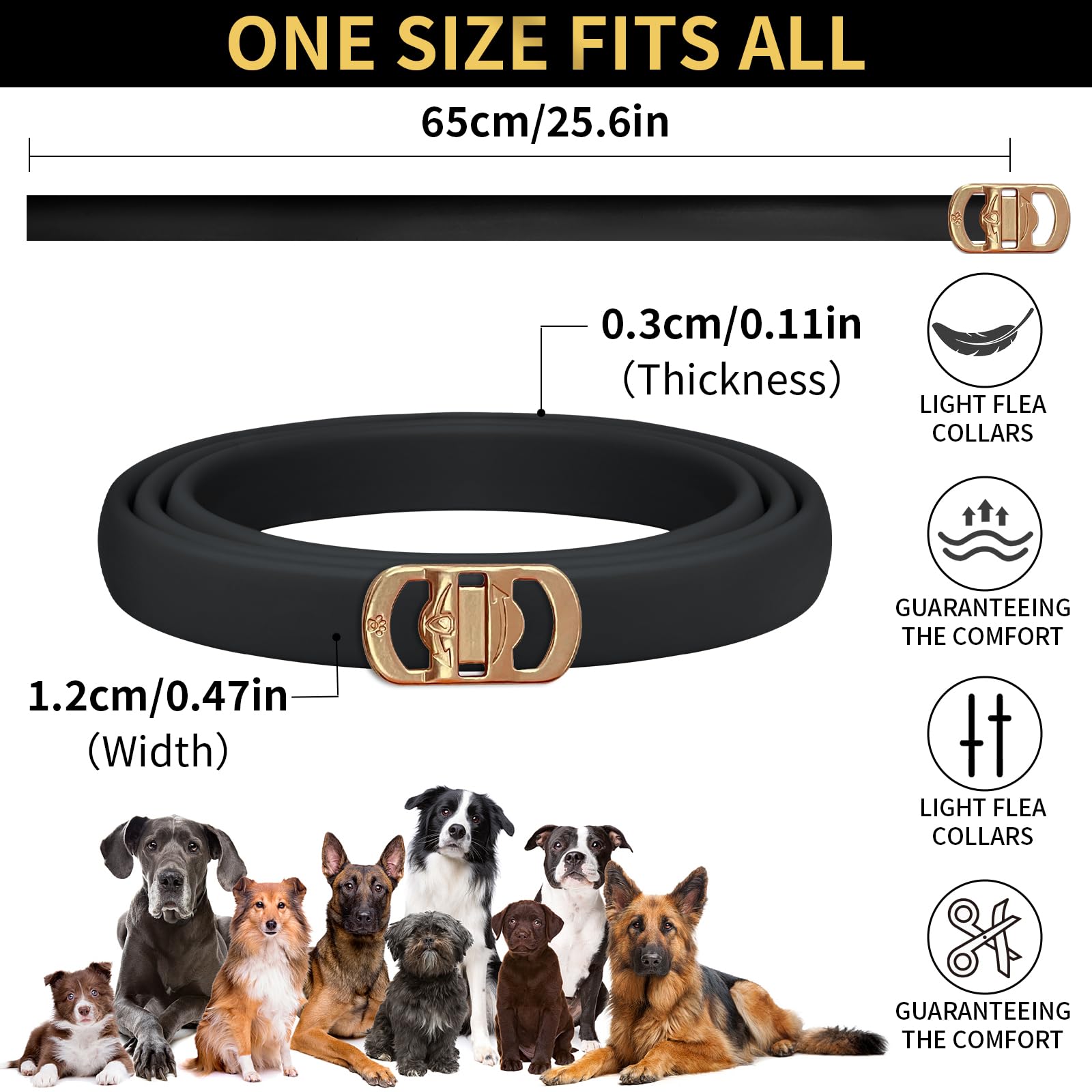 YOTANGO 4 Pack Flea Collar for Dogs, 32 Months Flea and Tick Prevention for Dogs, Waterproof Dog Flea Collar, Dog Flea and Tick Treatment, Adjustable Flea and Tick Collar for Dogs Puppy-Black