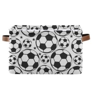 soccer ball football large storage basket cube storage bin canvas fabric organizer handles collapsible decorative for clothes toys bedroom