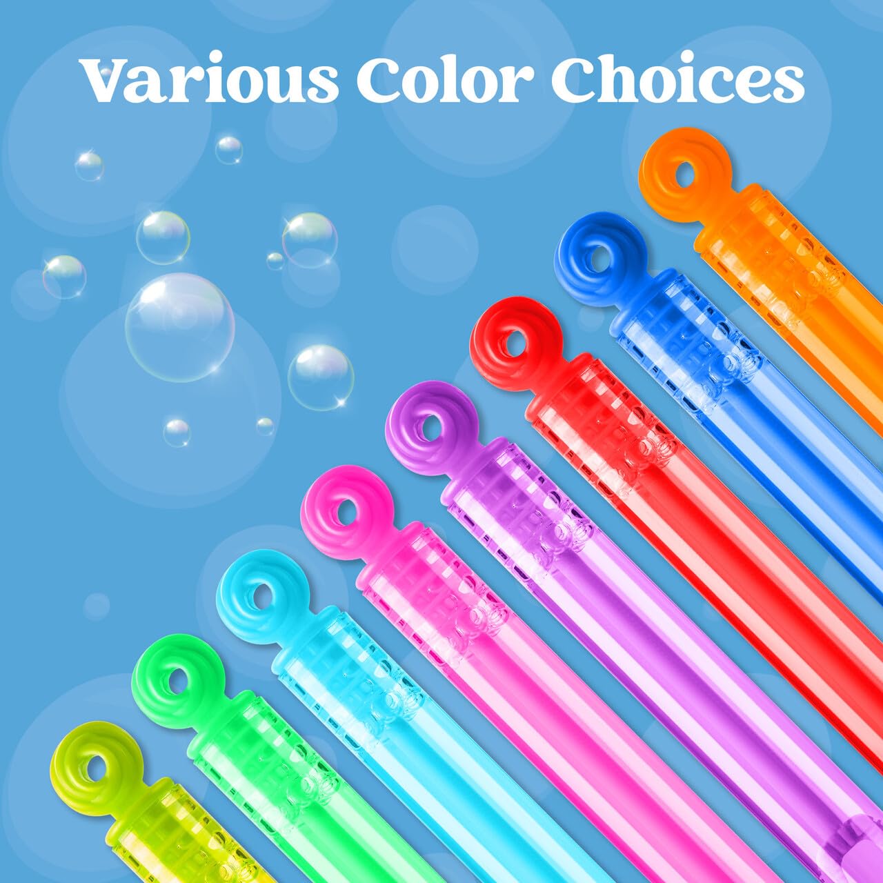 JOYIN 32 Pack Mini Bubble Wands, 8 Colors Circle Party Favors for Kids, Goodie Bag Stuffers, Treasure Box Toys, Classroom Prizes for Boys Girls