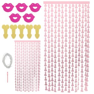 bachelorette party foil curtain,bachelorette party decorations,bachelorette party background,39.37x78.74inch fringe curtain party supplies,banner,great for theme party bridal shower(rose gold)